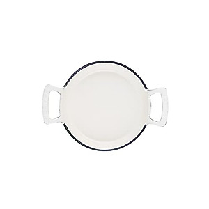 Lava Enameled Cast Iron Mini Ceramic Frying Pan - 6.3 inch Round, Oven Safe Small Cast Iron Skillet with White Ceramic Enamel Coated Interior, Baby Collection (Blue)