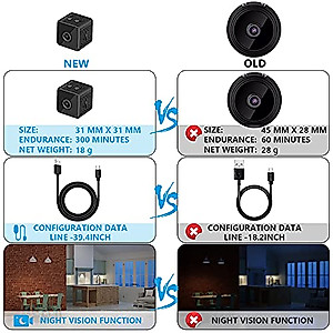 Mini Spy Hidden Camera, WiFi Wireless Hidden Camera with Live Feed, 1080P HD Nanny Cam with Phone App, Hidden Camera Night Vision Surveillance Camera for Home Indoor Outdoor