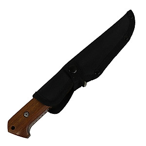 HUNT-DOWN 9.5" Full Tang Hunting Knife Fixed Blade Wood Handle Stainless Steel