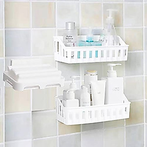 YeeBeny Shower Caddy Suction Cup Set Shower Shelf Shower Basket, rv shower caddy Powerful Heavy Duty Hold up to 22lbs, for Shampoo & Toiletries, Kitchen Bathroom Bedroom Organizer, 3-Pack