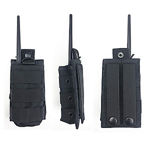 Molle Tactical Universal Radio Nylon Holster Pouch Holder, Military Molle Radio Case Bag Compatible with Baofeng Midland Motorola Walkie talkies (2 Pack)