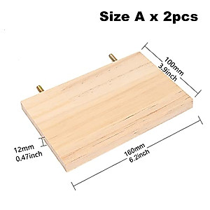 Ruimou 4Pcs Pet Wooden Platform Stand Active Rectangular Springboard Toy for Chinchilla, Hamster, Parrot, Gerbil,Small Animals