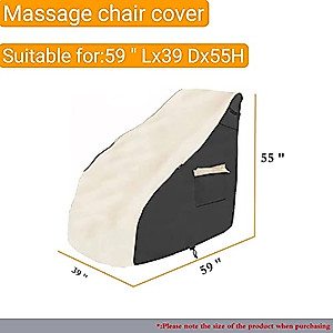 Massage chair cover, 600D full body shiatsu massage chair protector, 59 X 39 X 55 inchesArmchair Slipcovers,, ,with drawstring waterproof and dustproof Recliner Wing Chair Slipcovers,Sofa Cover