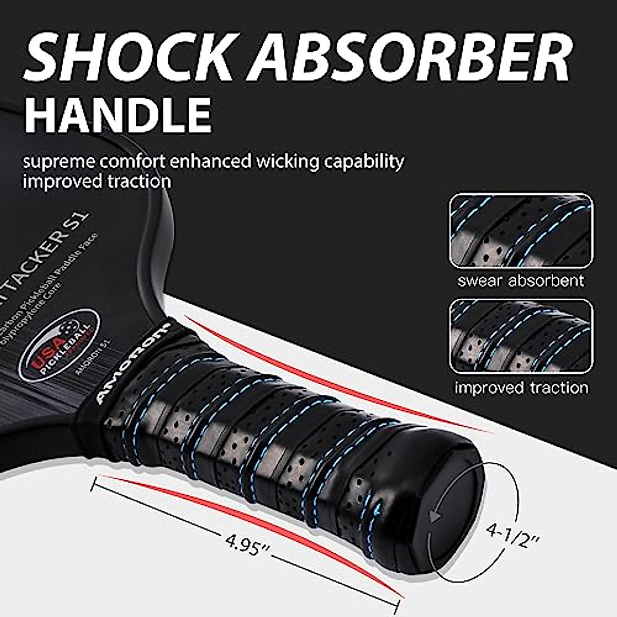 Pickleball Paddles, Pickleball Set, USAPA Approved Multilayer Fiberglass and Carbon Face, 25% Thicker Polypropylene Core Pickleball Rackets Set, Lightweight Pickleball Paddles Set of 2 &4 Balls & Bag