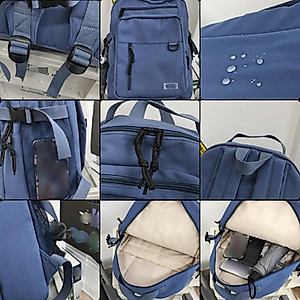 Laptop Backpack Cute Mesh Pockets Aesthetic School-Bag for Work Backpack for Women Travel Bag Large Capacity Day Pack (White)