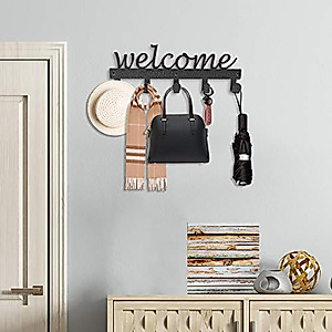 Towel Hooks Bathroom Towel Racks Holder Organizer, Metal Sandblasted Wall Mounted Coat Hooks for Clothing Robes Towels Bathroom Kitchen Entryway