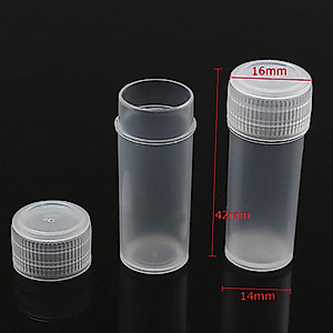 Transparent Plastic Pill Powders Capsules Bottle 5ML Small Parts Holder Bottle Mini Test Tube Vials Sample Bottle Diamond Painting Accessories Storage Container Lab Sample Collection (100Pcs)