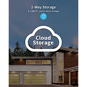 ZJX 2500 Lumens Floodlight Camera Outdoor, Security Cam with Motion-Activated Light, Motion Detection and Siren Alarm, Waterproof（White） (White), Round (FC-01)