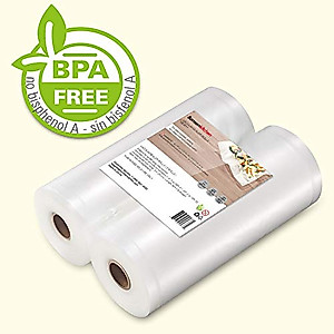 Bonsenkitchen Food Bags Rolls, 2 Pack 8" x 50' Sous Vide Cooking Bags (Total 100 feet), BPA Free 8 Inch Customized Size Food Vacuum Sealer Bags