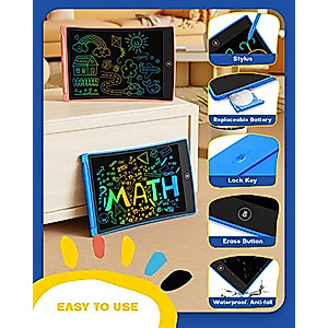 bravokids LCD Writing Tablet 8.5 Inch Toddler Doodle Board, 8.5 inch Colorful Doodle Board 2 Pack