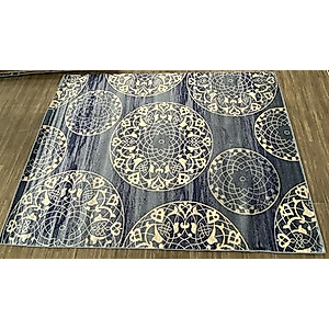 LUXE WEAVERS Cambridge 4073 Blue 8x10 Mandala Rug