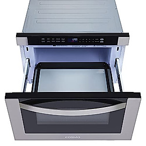 COSMO COS-12MWDSS 24 in. Built-in Microwave Drawer with Automatic Presets, Touch Controls, Defrosting Rack and 1.2 cu. ft. Capacity in Stainless Steel