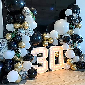 JOYYPOP Black Balloons 110 Pcs Black Balloon Garland Kit Different Sizes 5 10 12 18 Inch Black Balloons for Birthday Graduation Party Decorations