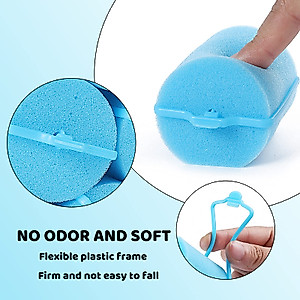 Jumbo Foam Sponge Hair Roller Soft Sleeping rollers Curvy Wavy Hairstyle Curling Hair Styling Tools 24 Pieces Use For Long Hair Short Hair Ladies And Children 2"X2.75"(blue)