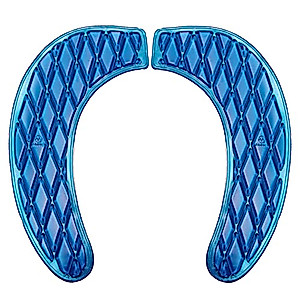 Morvat Washable Gel Toilet Seat Cover, Padded Riser Cushion for Toilets & Commode Chair, Maximum Pain Relief Comfort & Support, Adhesive Raised Donut Pad for Elderly & Handicapped, Blue
