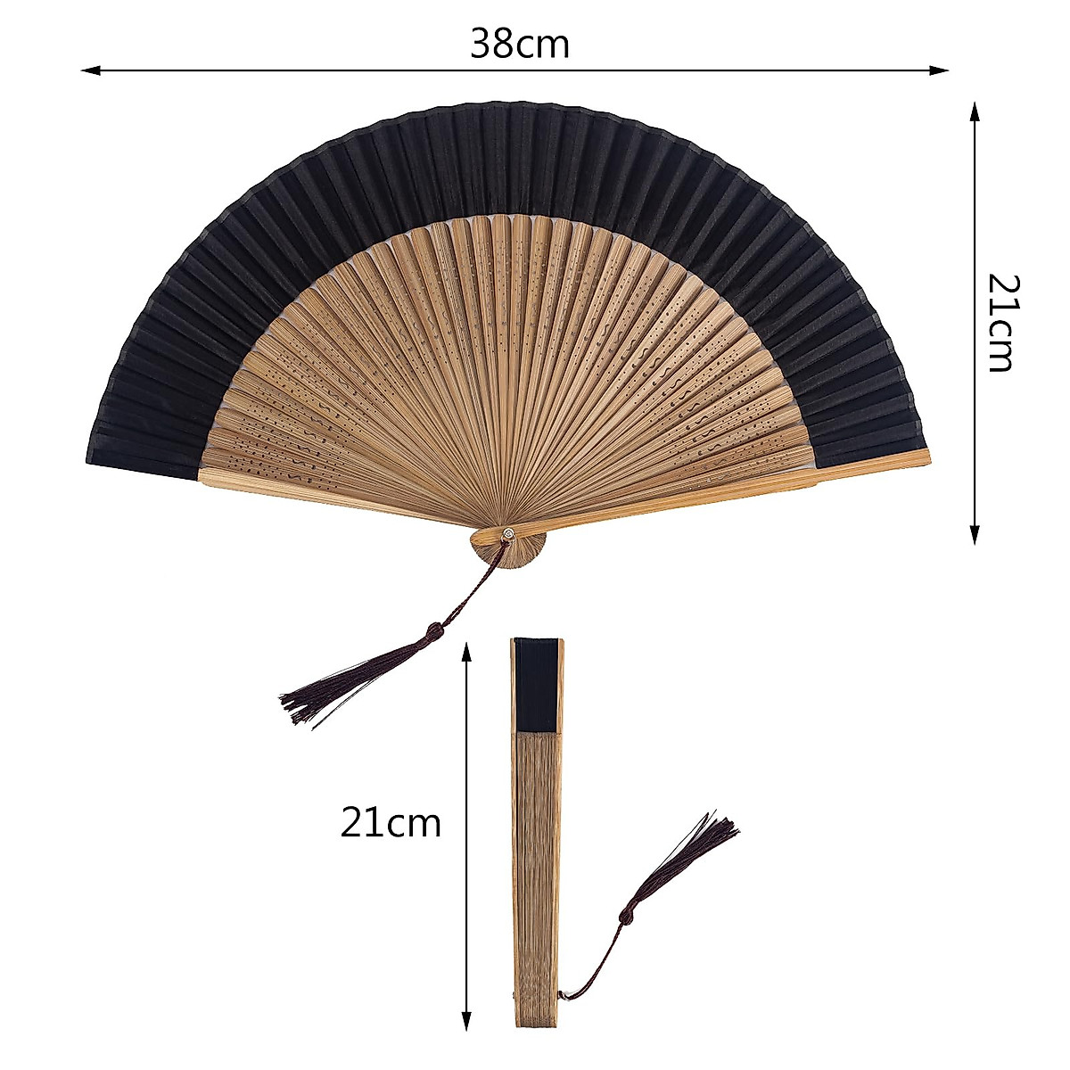JYSILIYH ﻿Folding Hand Fan for Women,Hand Held Fan for Women Foldable,FChinese Japanese Vintage Hand Held Bamboo Silk Folding Fans Hand Fan for for Dance Music Festival Wedding Church Decoration