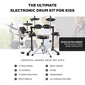 Alesis Drums Debut Kit & Strike Amp 8 Bundle - Kids Drum Set With 4 Mesh Electric Drum Set Pads, 120 Sounds and 2000W Drum Amplifier