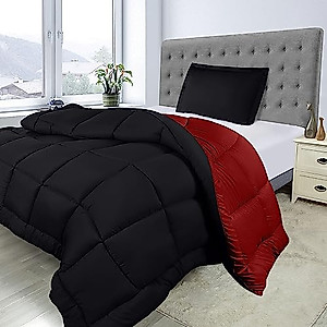 Utopia Bedding Twin/Twin XL Comforter Set Kids with 1 Pillow Sham - Bedding Comforter Sets - Down Alternative Reversible Black/Red Comforter - Soft and Comfortable - Machine Washable