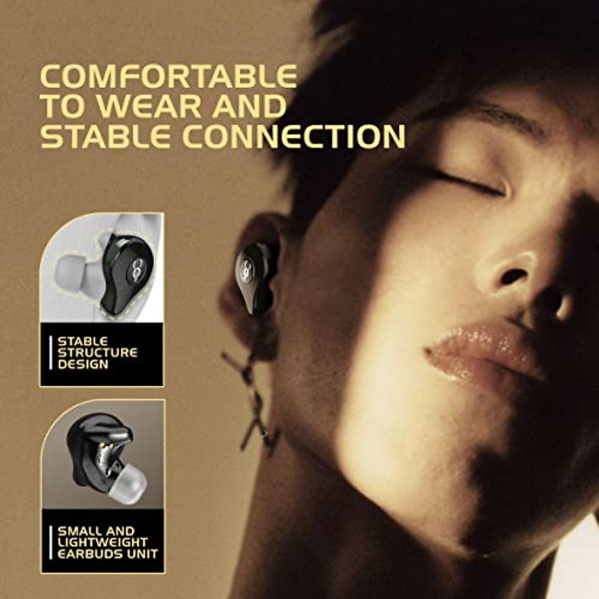 Sabbat E16【Astria Coaxial Acoustic Architecture】 Wireless Earbuds Blutooth 5.2 in-Ear HiFi Stereo Headphones with Built-in Mic and Charging Case Suitable for iOS, Android(Mystic Black)