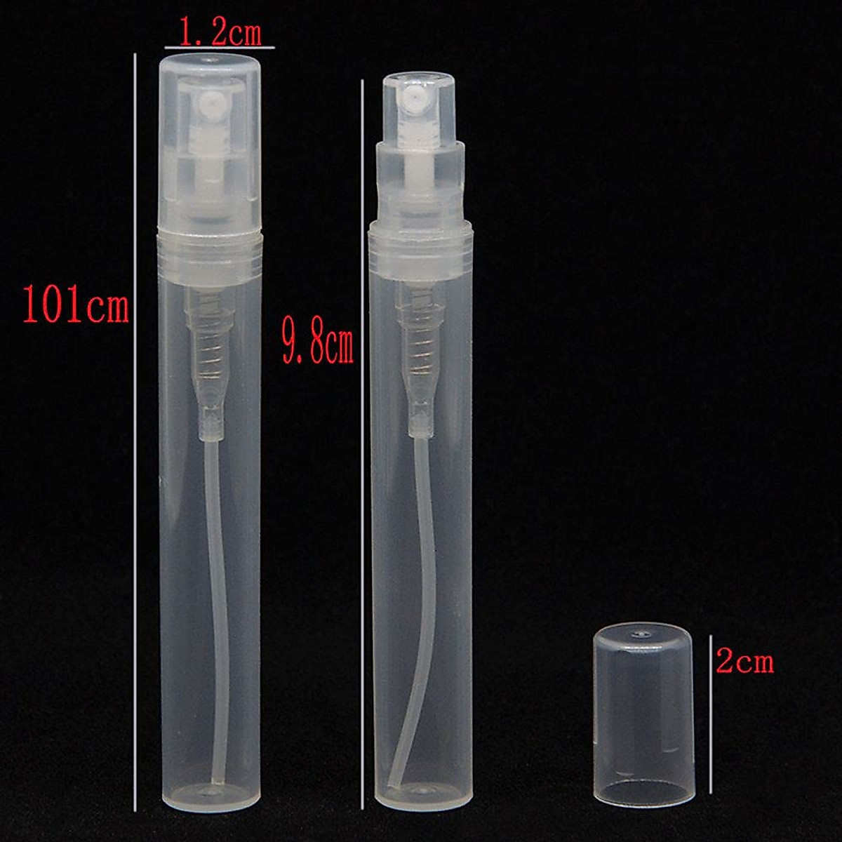 5 Pcs Refillable Bottles Liquid Container Empty Spray Bottle 2ml 3ML 5ML Sample Bottles Cosmetics Bottle Clear Atomizer Bottles(2ml)