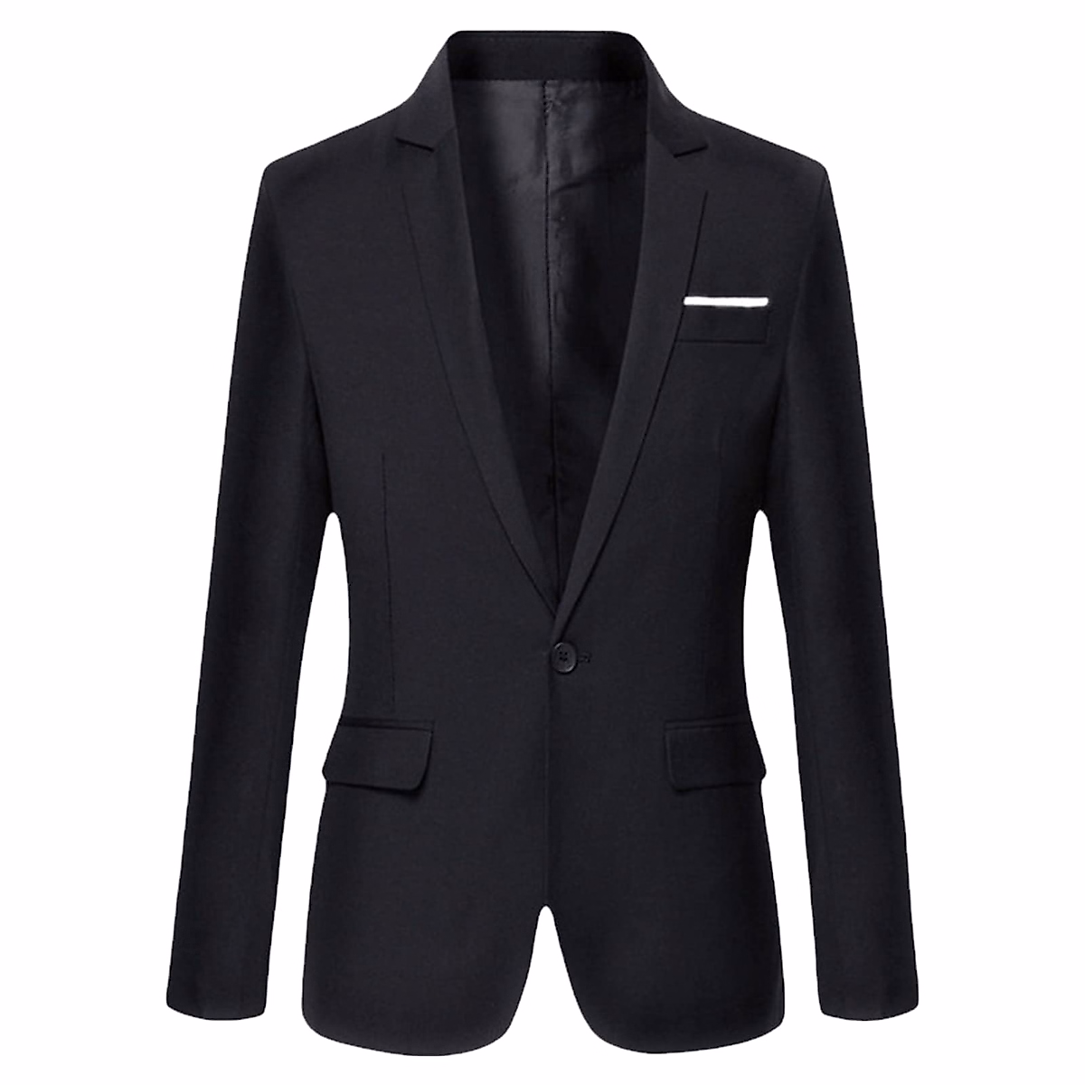 Men's Casual Slim Fit Suit Blazer Lightweight One Button Solid Business Jacket Skinny Daily Formal Sport Coat (Black,3X-Large)