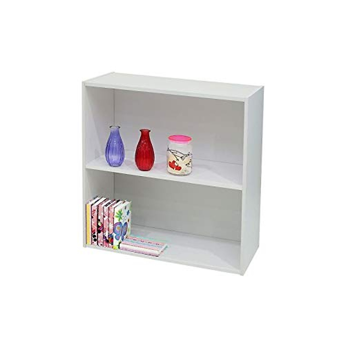 K and B Furniture Co Inc White Wood 2 Tier Bookcase
