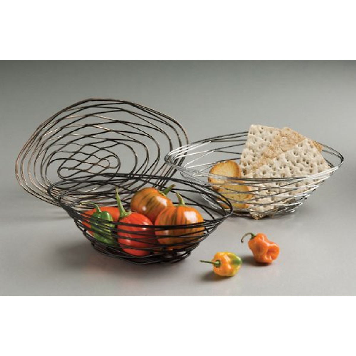 American Metalcraft FRUC16 Baskets, 9.125" Length x 5.75" Width, Silver