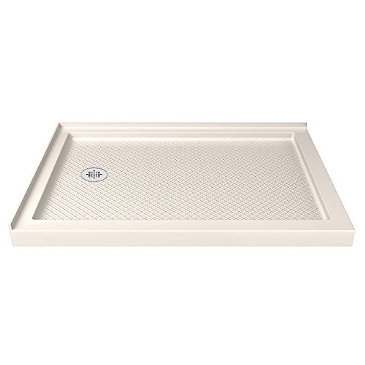DreamLine SlimLine 36 in. D x 60 in. W x 2 3/4 in. H Left Drain Double Threshold Shower Base in Biscuit, DLT-1036601-22