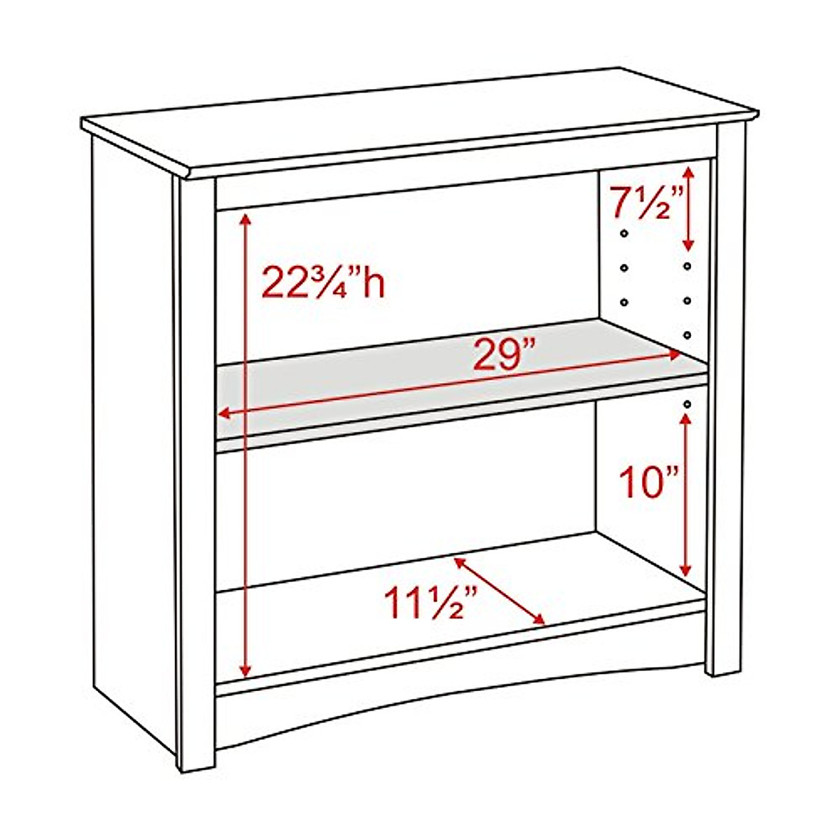 Prepac Home Office Espresso 2-shelf Bookcase