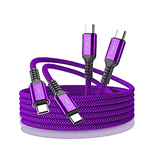 Elebase USB C to Type C 100W Cable 10FT 2Pack,Power Delivery Fast Charging PD Charger Cord for MacBook Mac,iPad 10 10th Pro Air 4 4th 5 5th Mini 6 6th Generation,Samsung Galaxy S21 S22 S23 22 Ultra