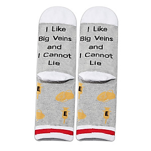 PXTIDY 2 PAIRS Phlebotomy Socks Phlebotomist Gift I Like Big Veins Novelty Socks Phlebotomy Technician Nurse Gifts