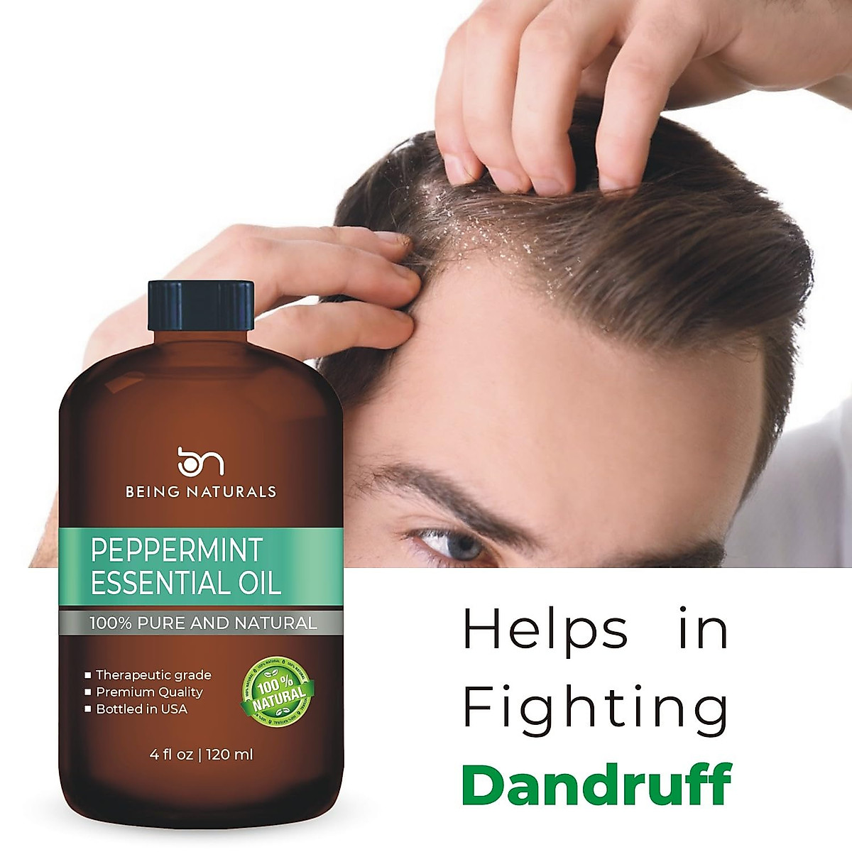 Peppermint Essential Oil - Huge 4 FL OZ - 100% Pure & Natural – Premium Natural Oil with Glass Dropper (Peppermint Oil)