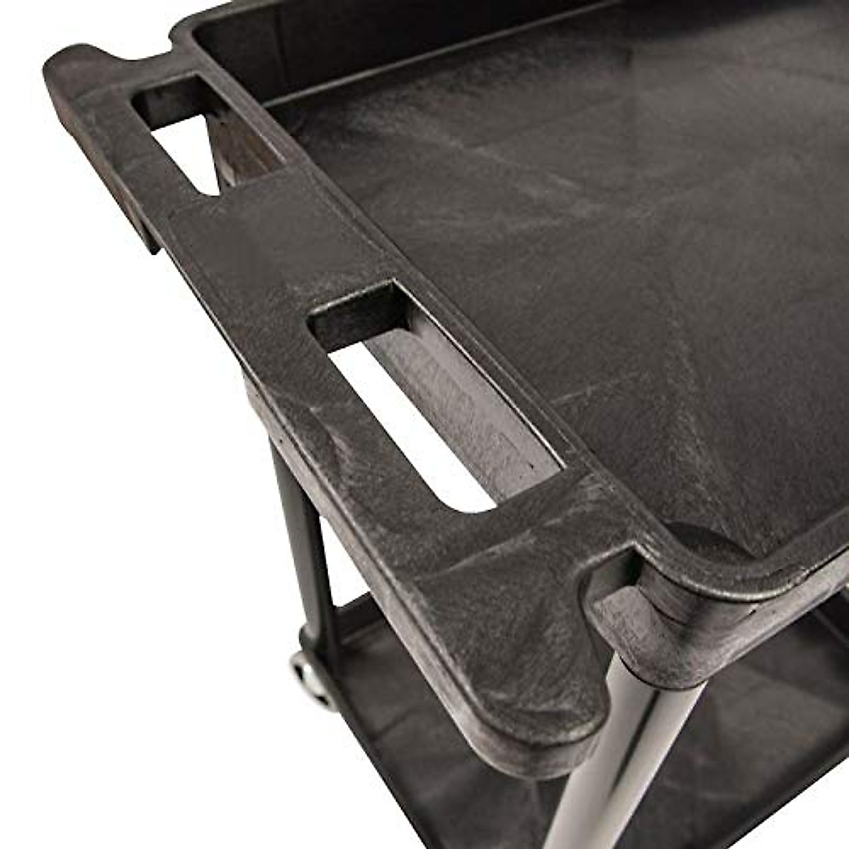 Offex 39.25" H Mobile Multipurpose Utility Tub Cart with 3 Shelves and Push Handle - Black, Great for Warehouse, Garage and More