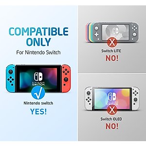 Mumba Dockable Case for Nintendo Switch, [Blade Series] TPU Grip Protective Cover Case Compatible with Nintendo Switch Console and Joy-Con Controller (Black)
