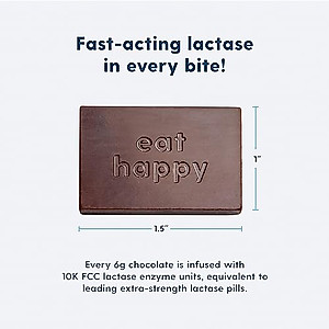 Happy Cow Chocolate, Fast-Acting Lactase Supplement, Dairy & Lactose Intolerance Relief, All-Natural, Made in The USA, 21ct