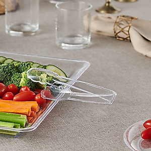 [Clear Tongs 7.5'' Inches] Plasticpro 7.5'' Serving Tongs Heavy Duty Reusable Kitchen and BBQ Clear Serving Tong for party's, Caterings, Events, Buffet, Weddings, And every Day use Pack of 12