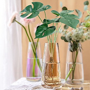 4PCS Artificial Monstera Plants Faux Turtle Leaf Palm Tree Tropical Deliciosa Leaves for Home Office Garden and Party Decorations (Green)