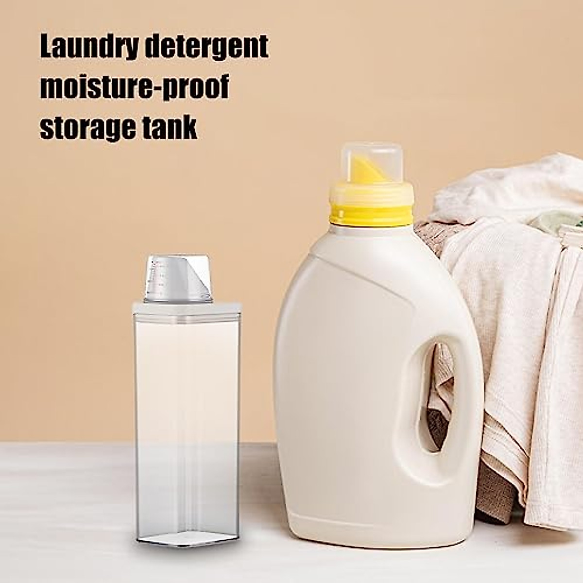Laundry Detergent Dispenser, Washing Powder Clear Bottles, Laundry Room Washing Powder Bottles, Large Capacity Empty Laundry Refill Bottles, Storage Containers for Soap Detergents Washing Powder