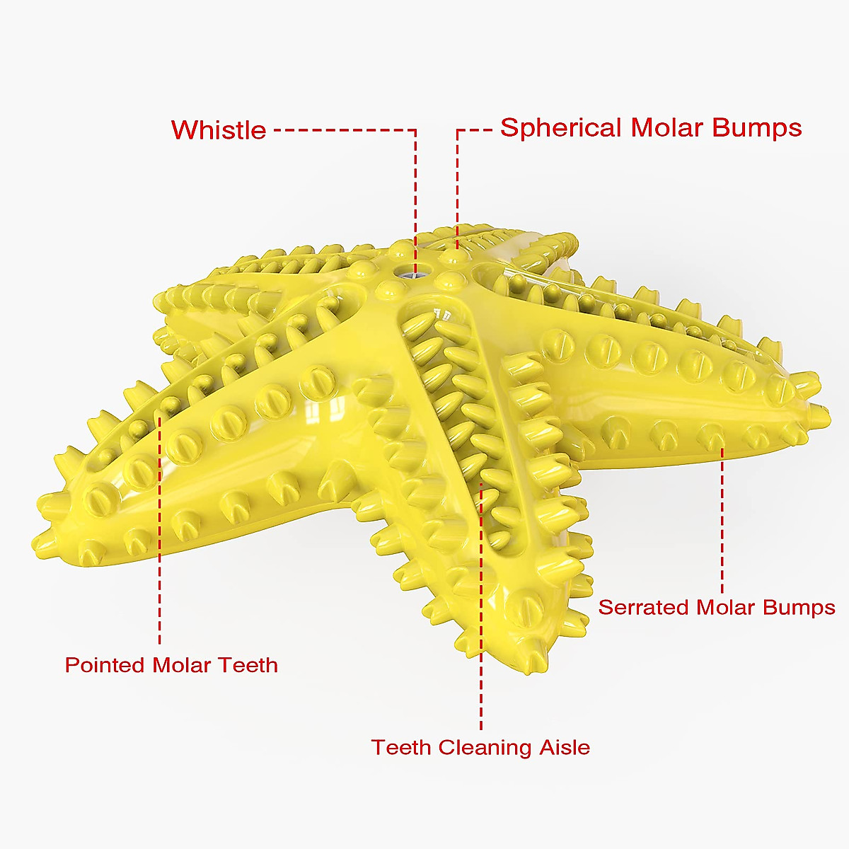 Woleigiao Dog Toys for Aggressive chewers Puppy chew Toys for Teething Squeaky Dog Toys Water Floating Chew Toy for Toothbrush Puppies and Small Dogs (Yellow)