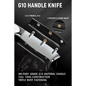 Gutoky 6 Inch Damascus Boning Knife, Feather Pattern Blade with G10 Handle, Japanese AUS10 Steel, Professional Kitchen Fillet Knife