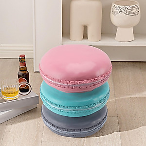 TOPINCN Cute Macaron Biscuits Shaped Shoe Change Stool Fun Food Stool for Kids Foot Rest Stool for Living Room Bedroom Home Decoration