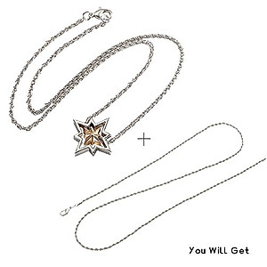 Captain Necklace Star Logo Pendent Detachable Charms 4-Way Wearing Anime Cosplay Accessories Women's Jewelry Silver