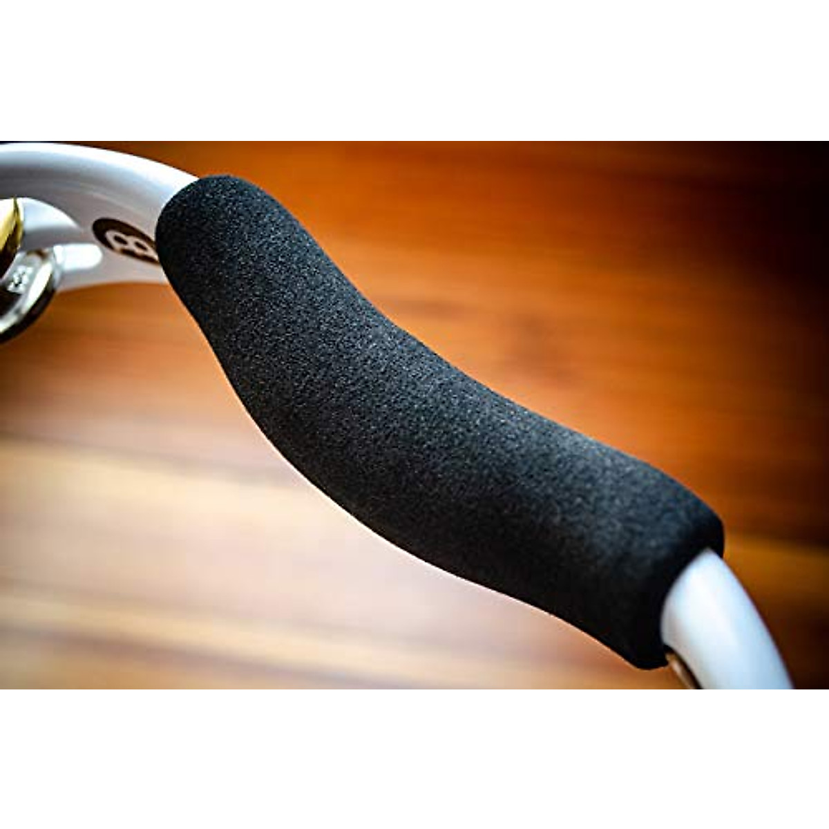 Meinl Percussion Traditional Tambourine, Handheld Half-Moon Shape with Synthetic Frame — NOT Made in China — Double Row Dual Alloy Jingles, 2-Year Warranty (TMT1M-WH)