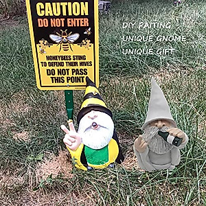 MINICAR Funny Female Gnome Statue for Outdoor Garden Yard Decoration Home Office Lady Knome Figurine Decor, Novelty Unique Paintable Gnome Gift for Women