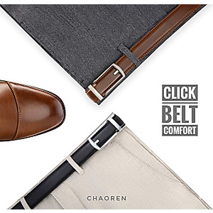 CHAOREN Click Belt for Men 2 Pack - Mens Dress Belt 1 1/4" in Packing Box - Design Belt Meet Almost Any Occasion and Outfit