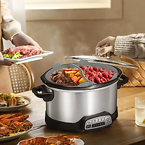 Silicone Slow Cookers Liners Fit for Crockpot 6QT, BPA Free/Reusable/Leakproof/Slow Cooker Divider Liner, Dishwasher Safe Slow Cooker Accessories Cooking Liner for Most 6 Quart Slow Cooker