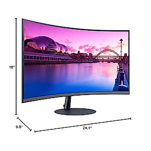 SAMSUNG 27-Inch S39C Series FHD Curved Gaming Monitor, 75Hz, AMD FreeSync, Game Mode, Advanced Eye Comfort, Frameless Display, Built in Speakers, Slim Metal Stand, LS27C392EANXGO, 2023, Black