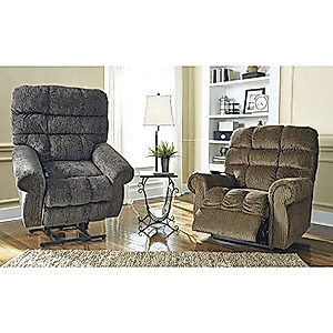 Signature Design by Ashley Ernestine Power Lift Adjustable Oversized Recliner for Elderly, Gray