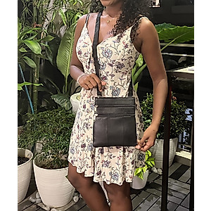 Liberty Leather Crossbody Purse for Women Small Crossover Long Over the Shoulder Sling black Women’s Purses and Handbag