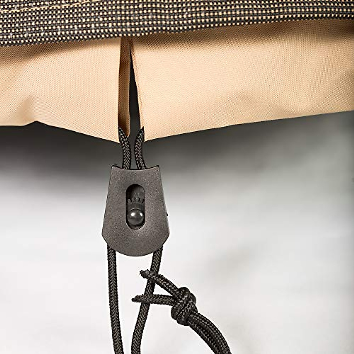 Budge P5A35BTNW3 StormBlock Hillside Patio Ottoman/Coffee Table Cover Premium, Outdoor, Waterproof, Medium, Black and Tan Weave